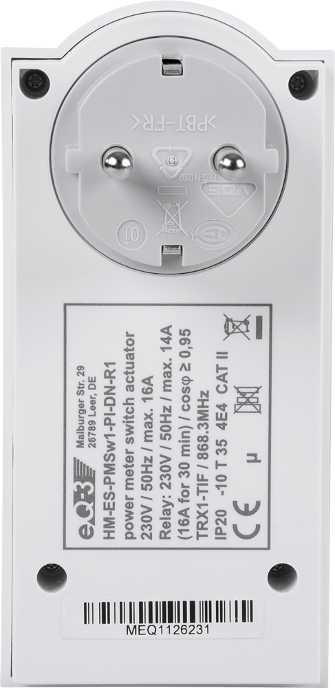 HomeMatic Funk-Schaltaktor 1-fach mit Leistungsmessung, Zwischenstecker ...